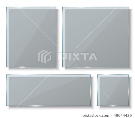 Creative illustration of glass plates, empty blank - Stock Illustration ...