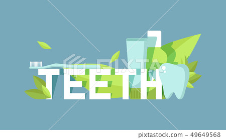 Teeth care banner vector illustration. Healthy... - Stock Illustration ...