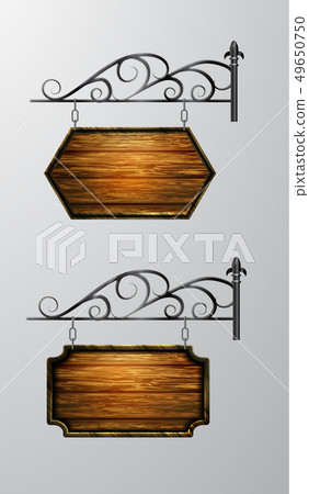 hanging, wooden Board vector, wooden object for... - Stock Illustration ...