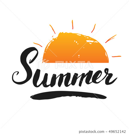 Summer Calligraphy lettering handwritten sign - Stock Illustration ...