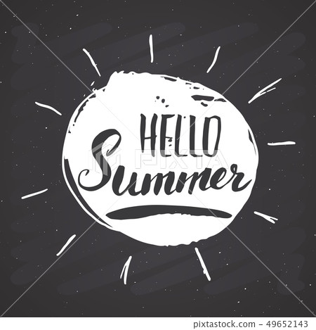 Hello Summer Calligraphy lettering handwritten - Stock Illustration [49652143] - PIXTA