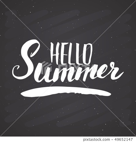 Hello Summer Calligraphy lettering handwritten - Stock Illustration [49652147] - PIXTA