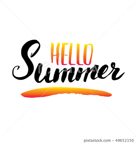 Hello Summer Calligraphy lettering handwritten - Stock Illustration [49652150] - PIXTA