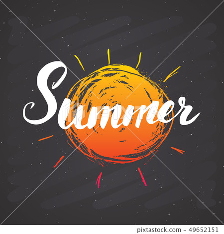 Summer Calligraphy lettering handwritten sign - Stock Illustration ...