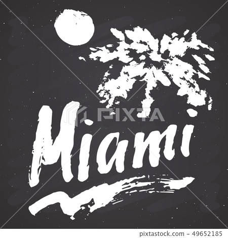 Miami Calligraphy lettering handwritten sign - Stock Illustration ...