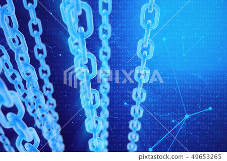 3D illustration digital blockchain code. Chain... - Stock Illustration [49653265] - PIXTA