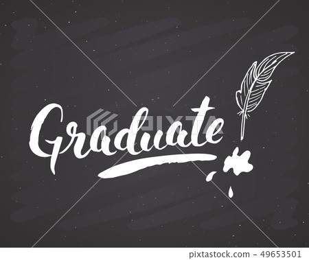 Graduation lettering handwritten sign, Hand drawn - Stock Illustration ...