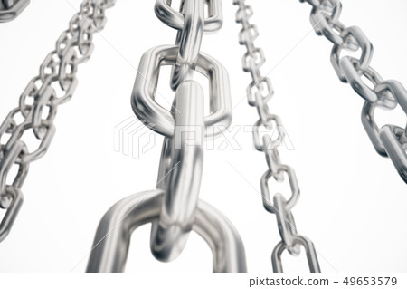 3D illustration metal chains. Metal, steel... - Stock Illustration ...