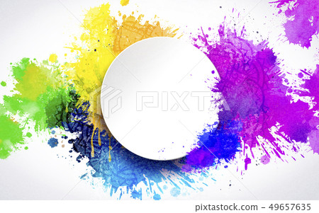 Colorful paint drops template - Stock Illustration [49657635] - PIXTA