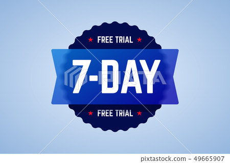 The 7 days free trial vector emblem. - Stock Illustration [49665907 ...
