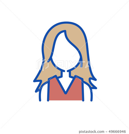 Female Upper body Long hair Front without face... - Stock Illustration ...