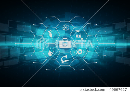 Modern mix media overlay Science Medical - Stock Illustration [49667627 ...