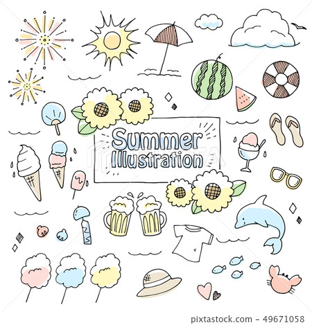 Summer items - Stock Illustration [49671058] - PIXTA