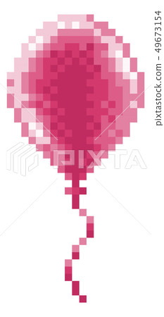 Pixel Art Balloon 8 Bit Arcade Video Game Icon - Stock Illustration ...