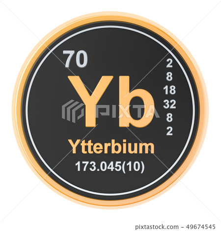 Ytterbium Yb chemical element. 3D rendering - Stock Illustration ...