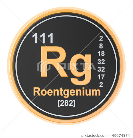 Roentgenium Rg chemical element. 3D rendering - Stock Illustration ...