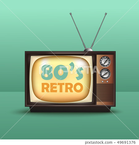 Realistic Retro Vintage TV. With Text. Vector - Stock Illustration ...