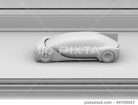 Clay shading image of self-driving luxury... - Stock Illustration ...