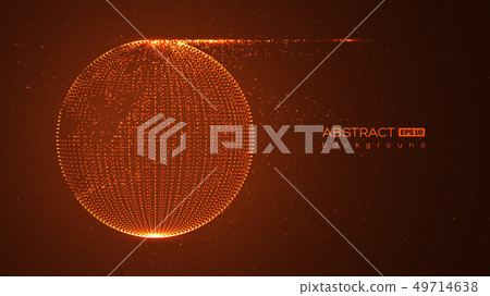Abstract particles sphere with explosion effect. - Stock Illustration ...