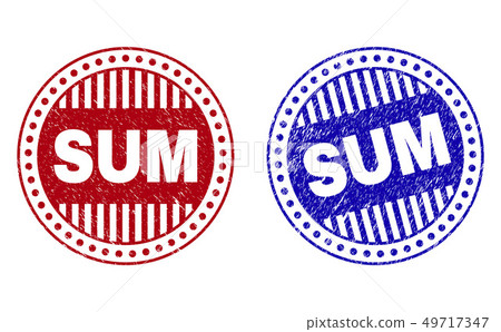 Grunge SUM Scratched Round Stamps - Stock Illustration [49717347] - PIXTA