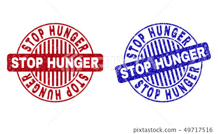 Grunge STOP HUNGER Textured Round Watermarks - Stock Illustration ...