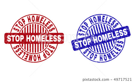 Grunge STOP HOMELESS Scratched Round Stamp Seals - Stock Illustration ...