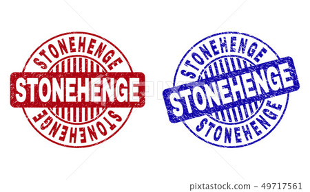 Grunge STONEHENGE Scratched Round Stamp Seals - Stock Illustration ...