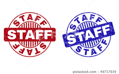 Grunge STAFF Scratched Round Stamp Seals - Stock Illustration [49717839 ...