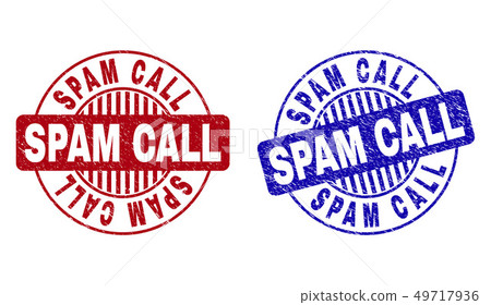 Grunge SPAM CALL Textured Round Stamp Seals - Stock Illustration ...
