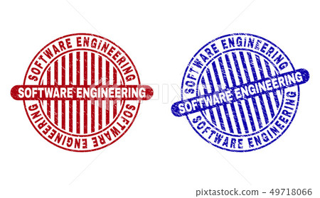 Grunge SOFTWARE ENGINEERING Scratched Round... - Stock Illustration ...