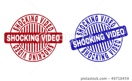 Grunge SHOCKING VIDEO Scratched Round Stamps - Stock Illustration ...