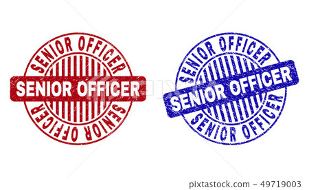Grunge SENIOR OFFICER Scratched Round Stamp Seals - Stock Illustration ...