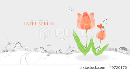 Spring emotion illustration - Stock Illustration [49720170] - PIXTA