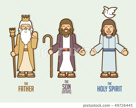 God Father Son Holy spirit cartoon graphic vector - Stock Illustration ...