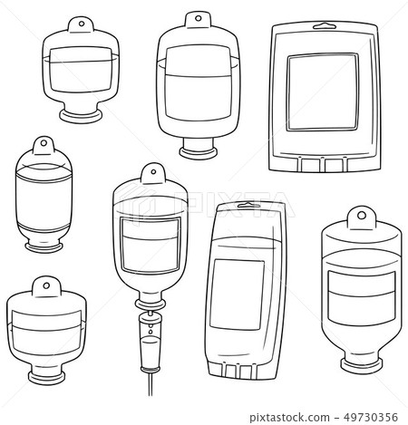 vector set of medical saline solution - Stock Illustration [49730356 ...