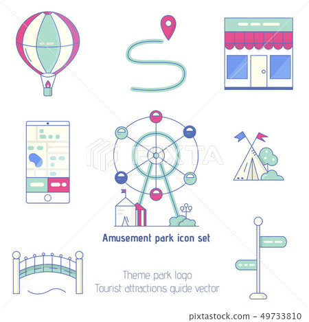 Amusement park objects Vector - Stock Illustration [49733810] - PIXTA