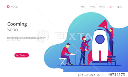 Creative Idea of a Teamwork to Coming Soon Spaces-插圖素材 [49734275] - PIXTA圖庫