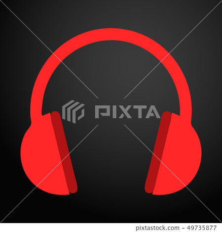 Red headphones icon- vector illustration - Stock Illustration [49735877 ...