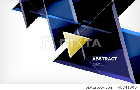 Tech futuristic geometric 3d shapes, minimal - Stock Illustration ...