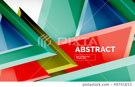 Tech futuristic geometric 3d shapes, minimal - Stock Illustration ...