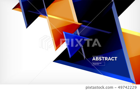 Tech futuristic geometric 3d shapes, minimal - Stock Illustration ...