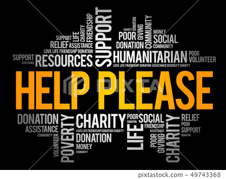 Help please word cloud collage - Stock Illustration [49743368] - PIXTA