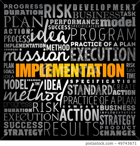 Implementation word cloud collage-插圖素材 [49743671] - PIXTA圖庫