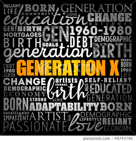 Generation X Word Cloud Concept - Stock Illustration [49743795] - PIXTA