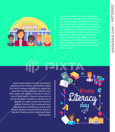 Happy Literacy Day Poster Vector Illustration - Stock Illustration ...