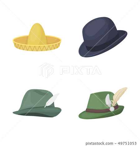 Isolated object of hat and cap symbol. Set of... - Stock Illustration ...