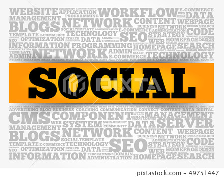 Social word cloud concept background - Stock Illustration [49751447 ...