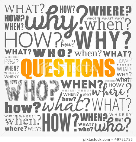 Questions word cloud background - Stock Illustration [49751755] - PIXTA