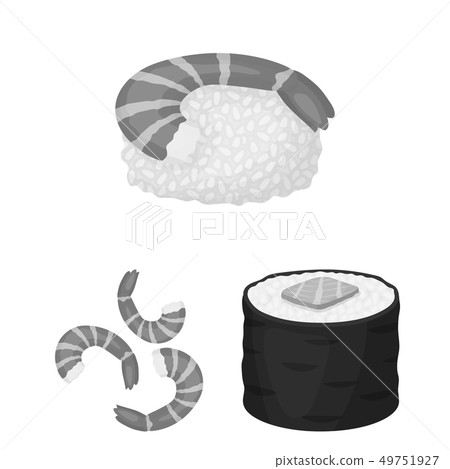 Isolated object of sushi and fish sign. Set of... - Stock Illustration ...
