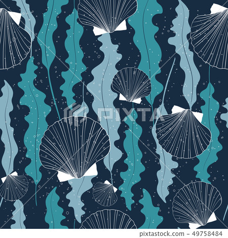Sea vector seamless pattern - Stock Illustration [49758484] - PIXTA